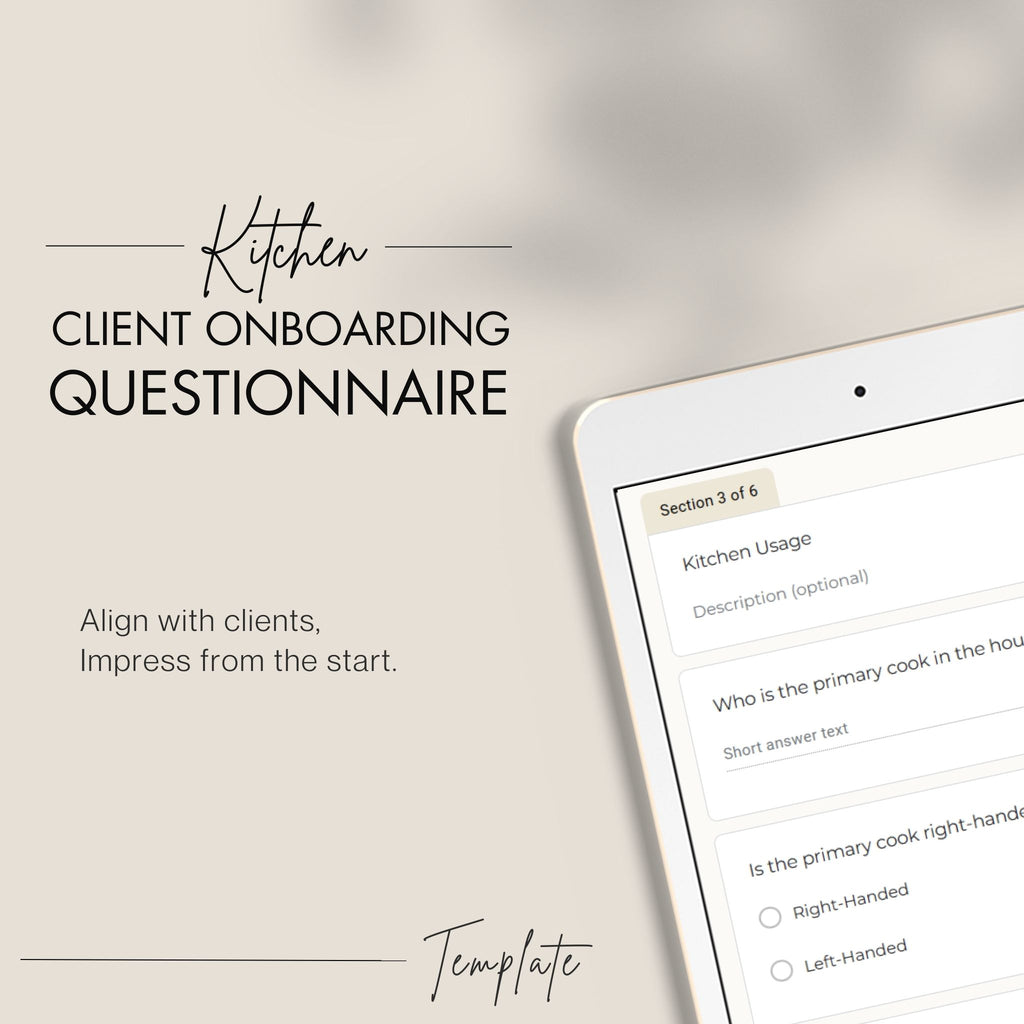Client Onboarding Questionnaire: Kitchen